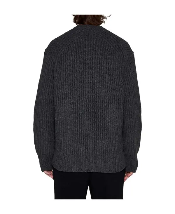 Alexander McQueen Oversized Crewneck Woolen Jumper - Black