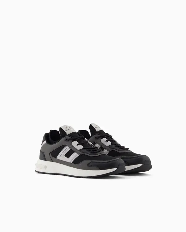 Armani Exchange Lace-up Sneakers With Contrasting Details