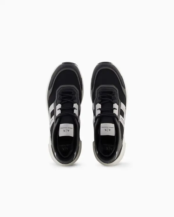 Armani Exchange Lace-up Sneakers With Contrasting Details