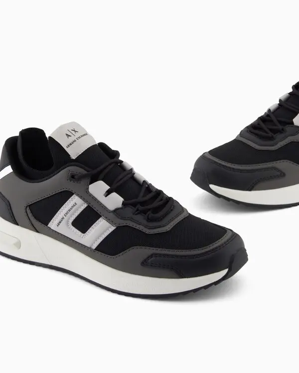Armani Exchange Lace-up Sneakers With Contrasting Details