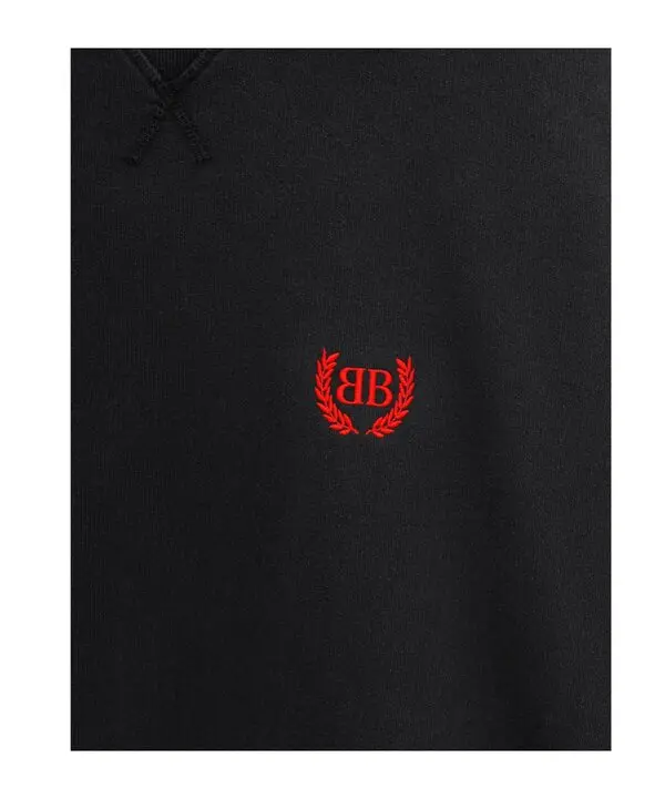 Balenciaga Bb Logo Embroidered Distressed Sweatshirt