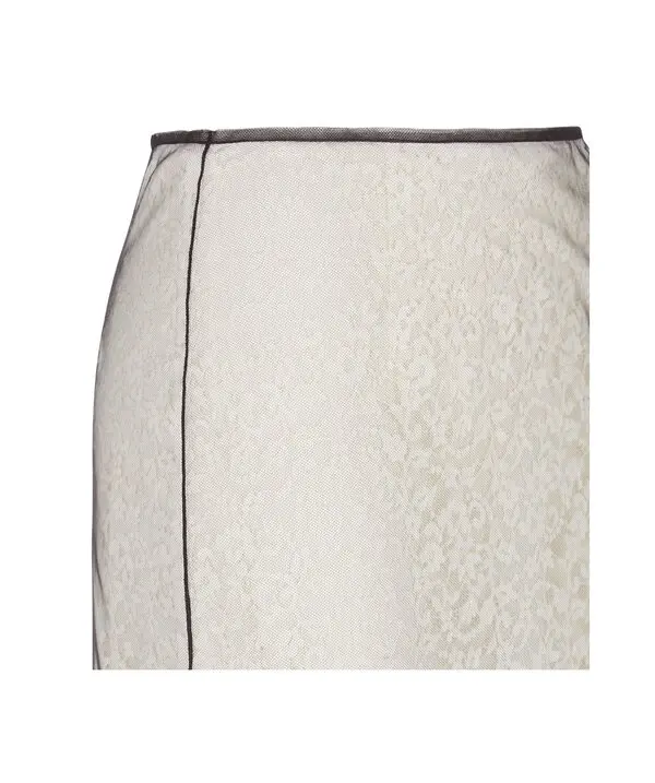 Fendi Lace Detailed Layered Midi Skirt - White
