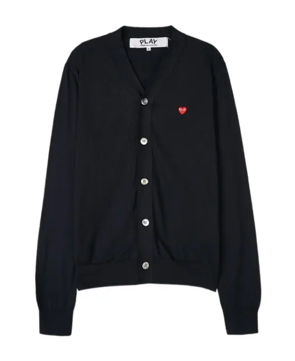 Play Comme Des Garcon Logo Cardigan - Black