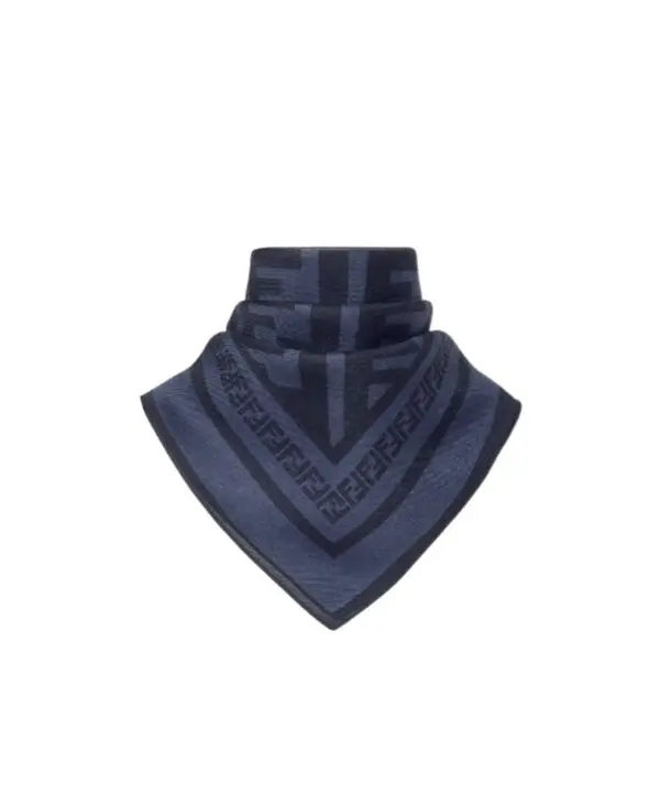 Fendi Ff Printed Square Bandana - Blue