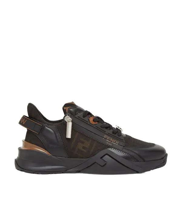 Fendi Flow Ff Jacquard Low-top Sneakers - Black