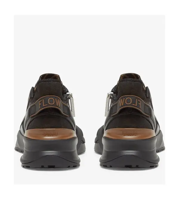 Fendi Flow Ff Jacquard Low-top Sneakers - Black