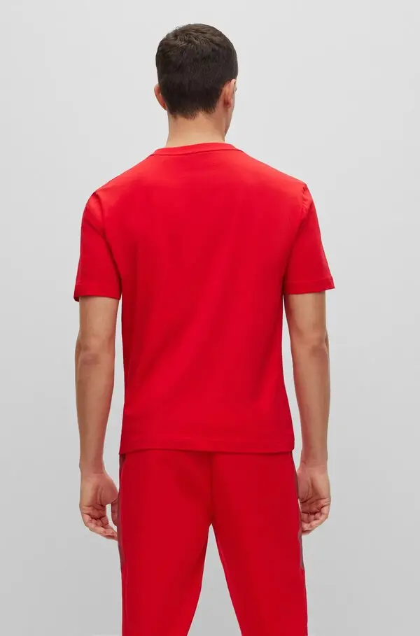 Hugo Boss Logo-studded Cotton T-shirt - Red