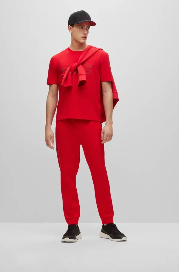 Hugo Boss Logo-studded Cotton T-shirt - Red