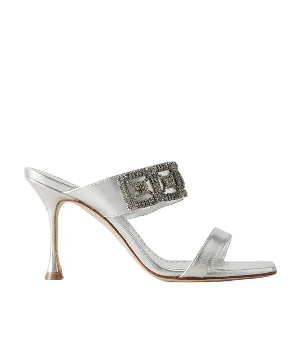 Manolo Blahnik Embellished Square-toe High-heeled Sandals