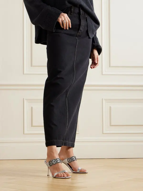 Manolo Blahnik Embellished Square-toe High-heeled Sandals