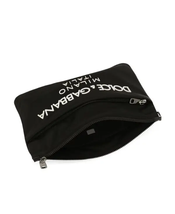 Dolce & Gabbana Logo Print Zipped Clutch Bag