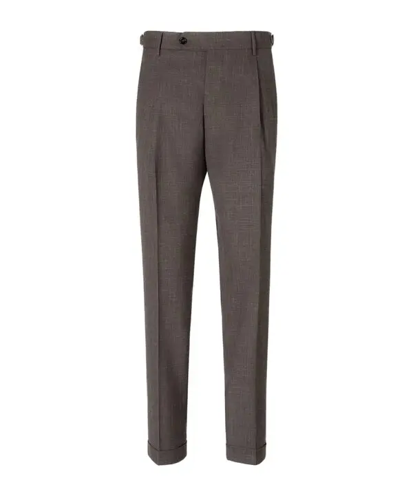 BERWICH Pleated Dress Pants - Brown