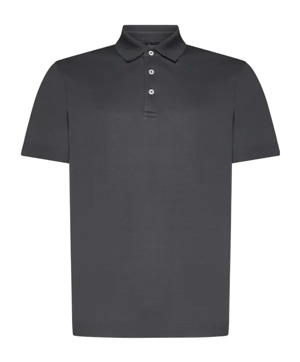 Herno Short-sleeved Knitted Polo Shirt - Black