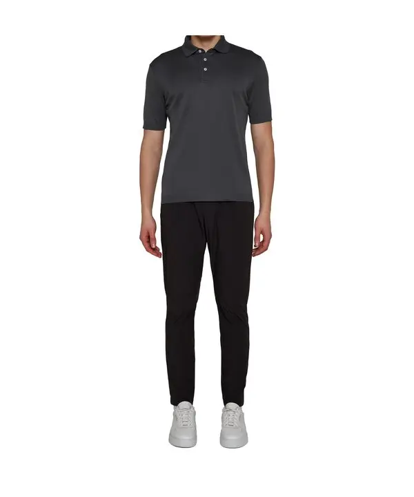 Herno Short-sleeved Knitted Polo Shirt - Black
