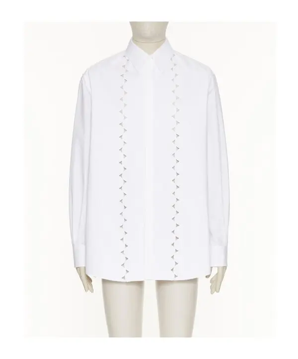 Valentino Garavani Scallop Detailed Curved Hem Shirt