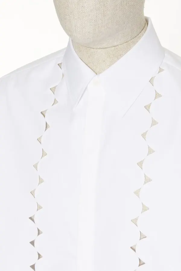 Valentino Garavani Scallop Detailed Curved Hem Shirt