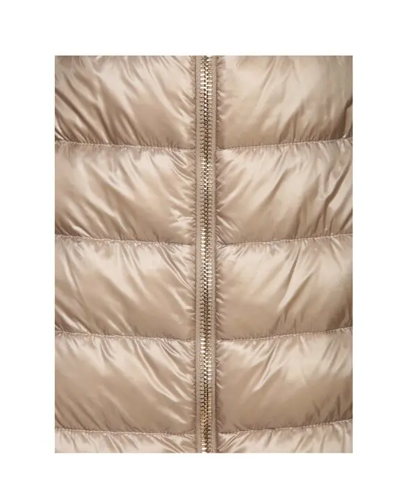 Herno High-neck Down Coat With Removable Faux Fur Collar - Beige