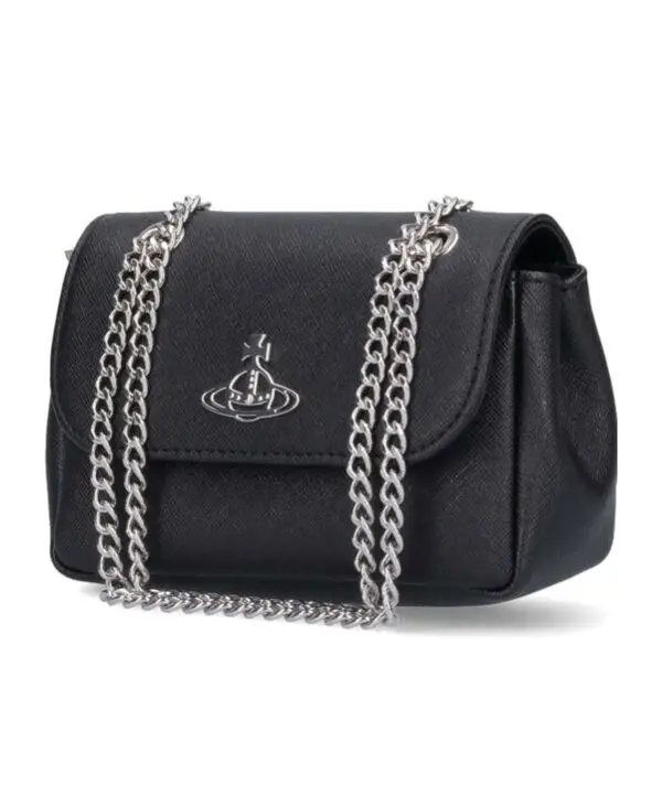 VIVIENNE WESTWOOD Logo Plaque Chain Shoulder Bag
