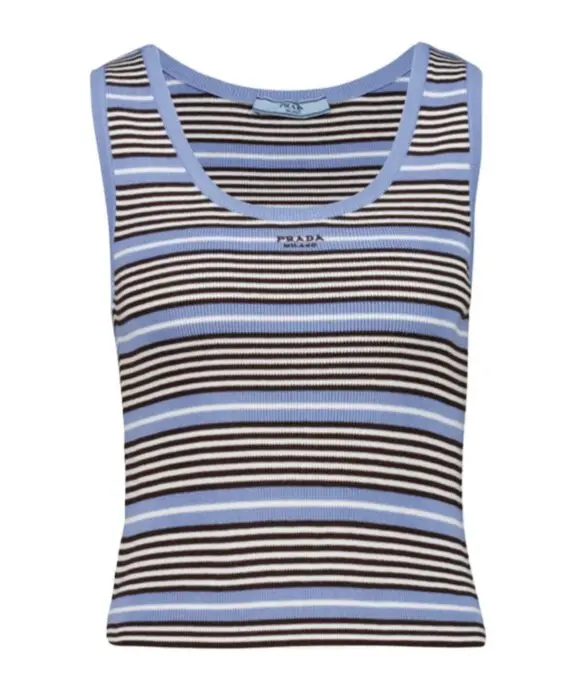 Prada Ribbed Striped Tank Top