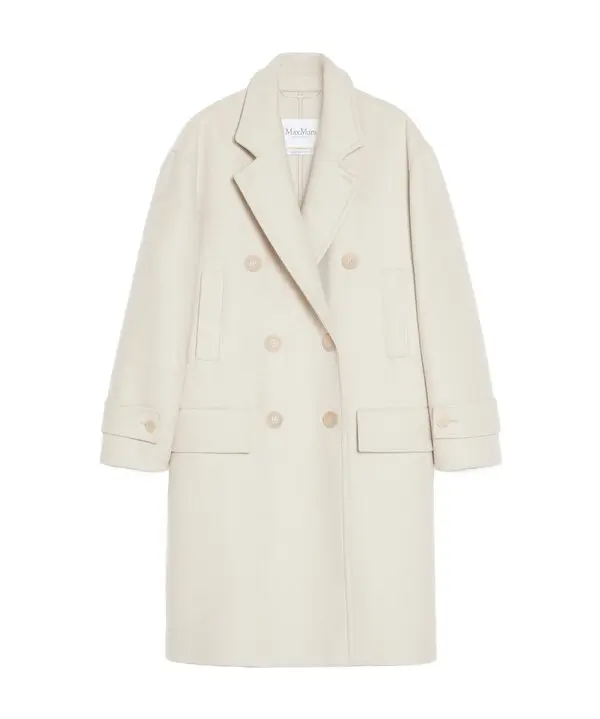 Max Mara Nogara Double Breasted Coat - White