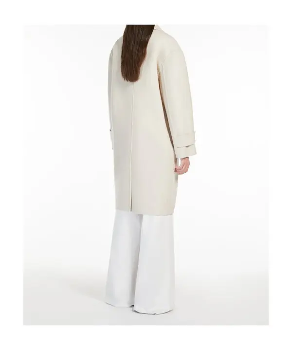 Max Mara Nogara Double Breasted Coat - White