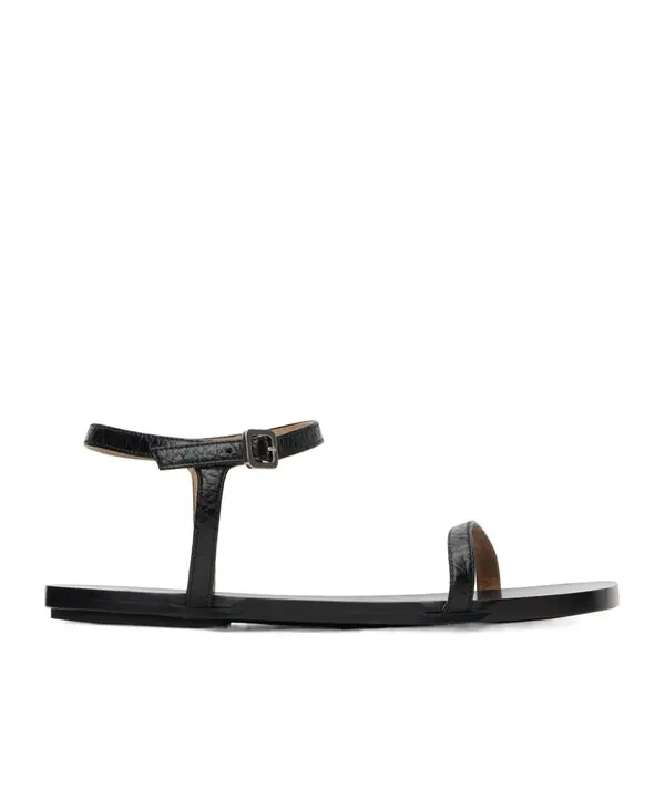 Marsèll Sottile Flat Sandals With Ankle Strap - Black