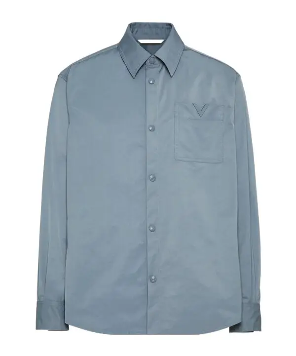 Valentino Garavani Logo Plaque Buttoned Shirt Jacket