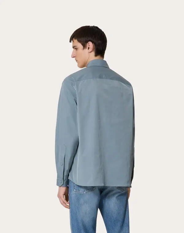Valentino Garavani Logo Plaque Buttoned Shirt Jacket