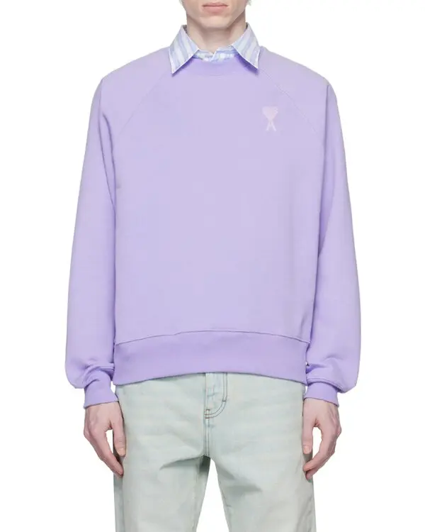 Ami De Cœur Embroidered Crewneck Sweater - Purple