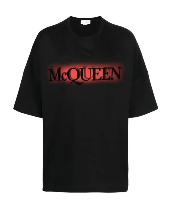 Alexander McQueen Logo Printed Crewneck T-shirt - Black