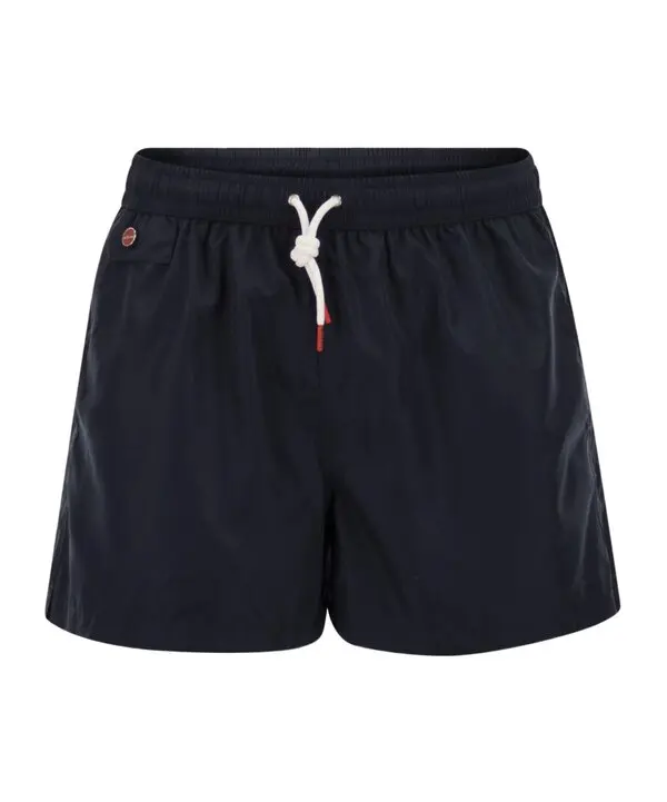 Kiton Drawstring Swim Shorts - Black