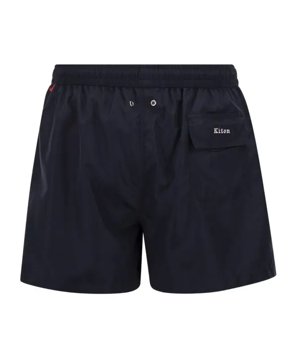Kiton Drawstring Swim Shorts - Black