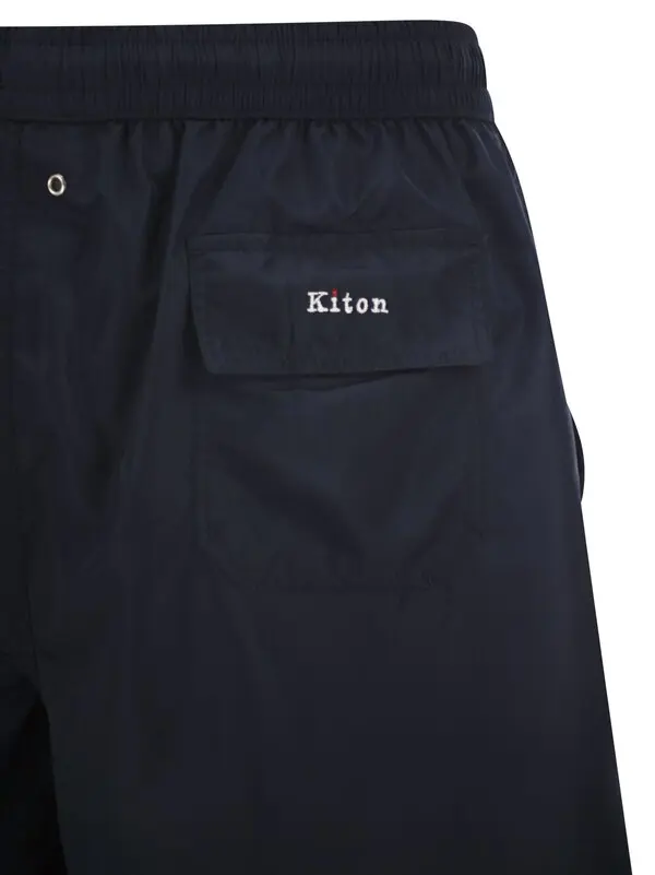 Kiton Drawstring Swim Shorts - Black