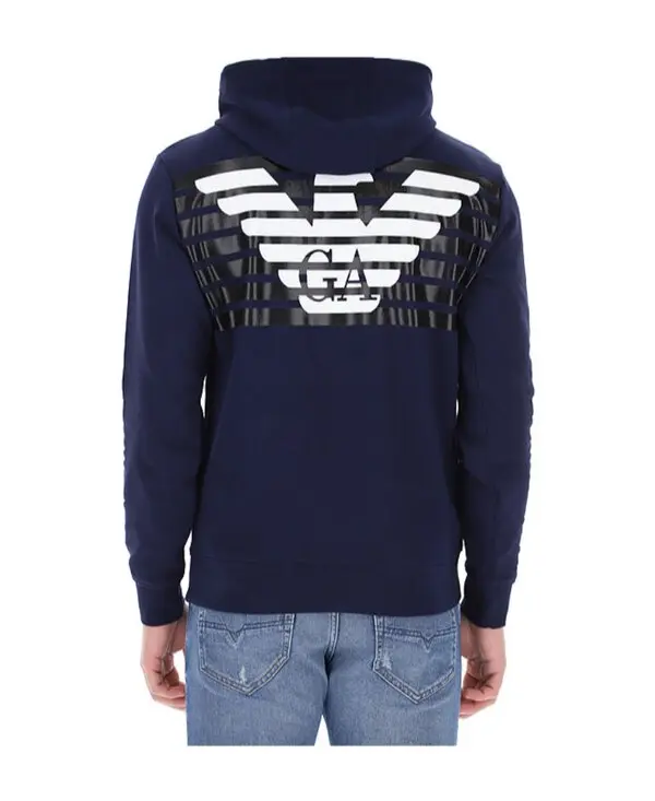 EA7 Logo Print Hoodie