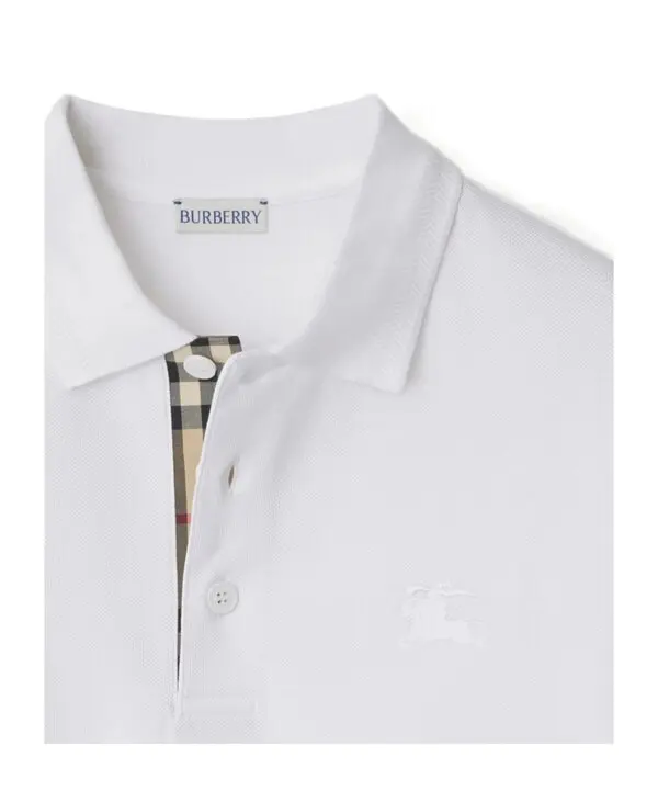 Burberry Ekd Embroidered Short-sleeve Polo Shirt - White