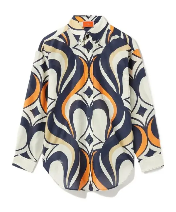 La DoubleJ Abstract Print Oversized Shirt - Multicolor