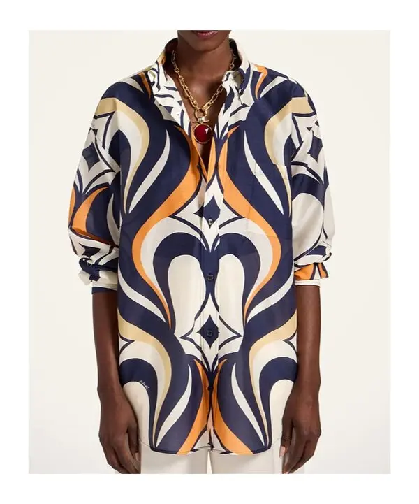 La DoubleJ Graphic Print Oversized Shirt - Multicolor