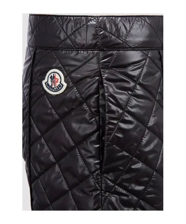 Moncler Quilted Shorts With Logo Patch