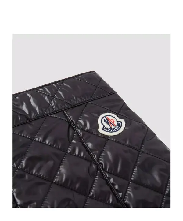 Moncler Quilted Shorts With Logo Patch