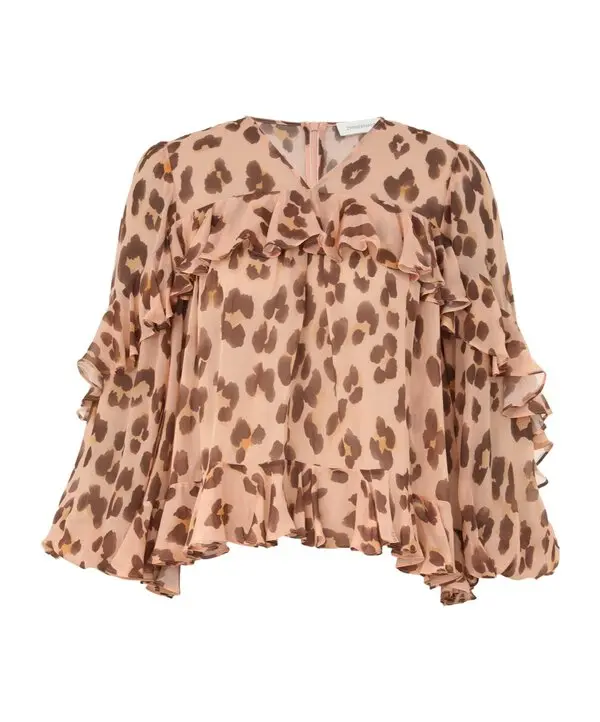 Zimmermann Illuminate V-neck Ruffle Top