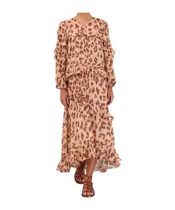 Zimmermann Illuminate V-neck Ruffle Top