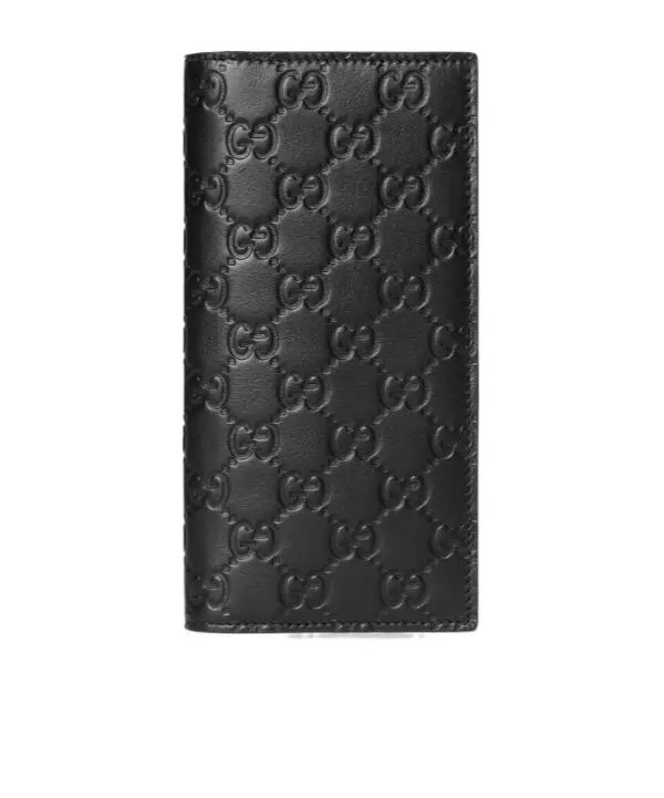 Gucci Gg Emblem Long Wallet - Black