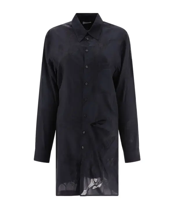 Off-White Map Jaq Twist Shirt Dress - Black