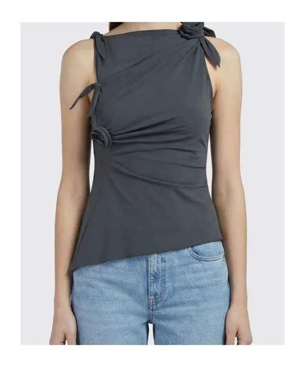 Coperni Floral-knot Sleeveless Tank Top - Grey