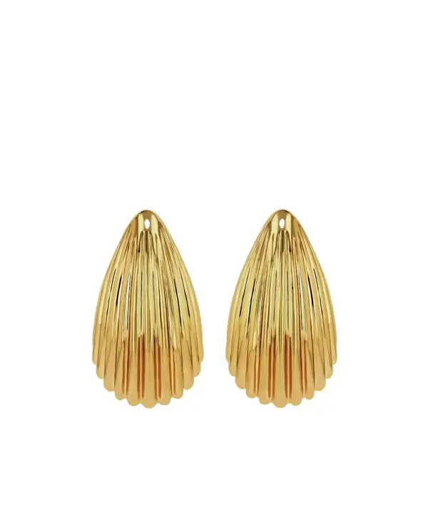 ANINE BING Ribbed Drop Earrings - Gold-tone