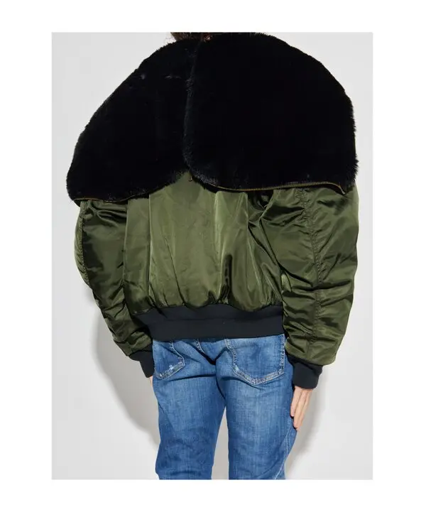 Dsquared2 Aviator Hooded Puffer Bomber Jacket - Green