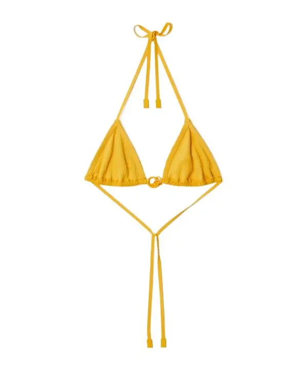 Burberry Crinkled Texture Halterneck Bikini Top - Yellow