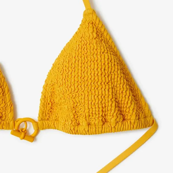 Burberry Crinkled Texture Halterneck Bikini Top - Yellow