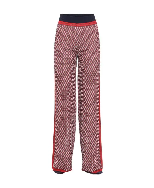 Balmain Knit Monogram Wide Leg Trousers