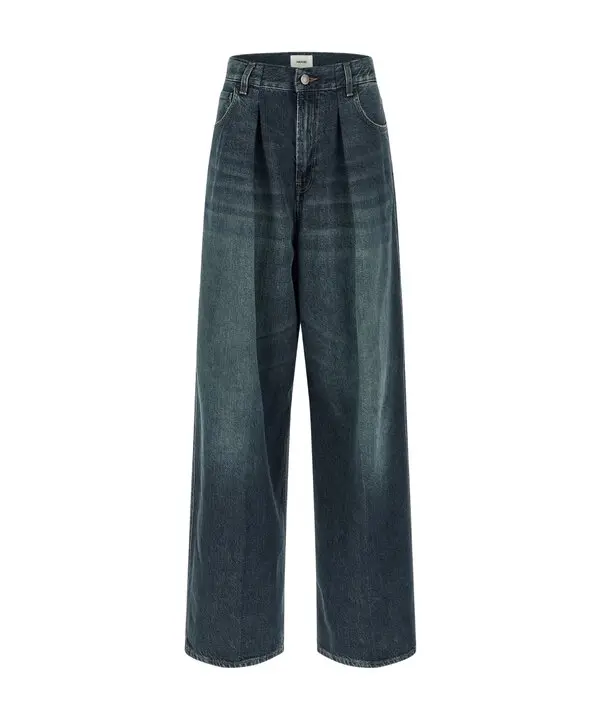 HAIKURE Candy Pleat Detailed Wide-leg Jeans - Green